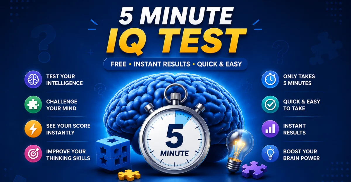 5 Minute IQ Test (Free Instant Results, Quick Online Quiz)